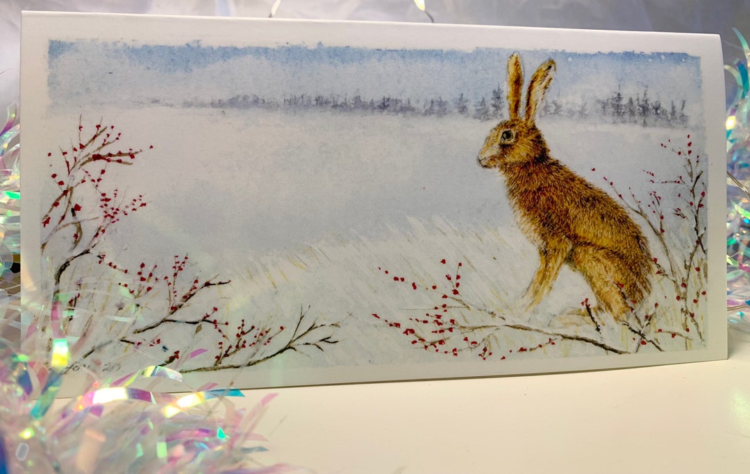 Fabulous Christmas Hare Card; ‘winter’s Song’ - Etsy UK