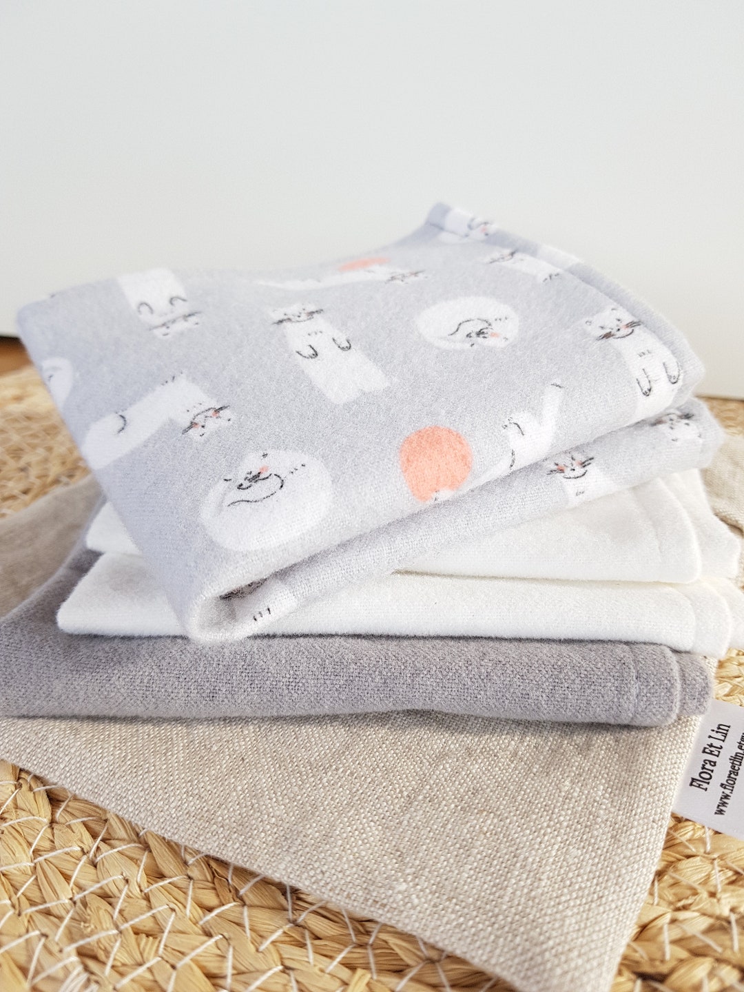 Organic Handkerchief. Zero Waste Tissues. 4 Hankies Set Storage Bag ...