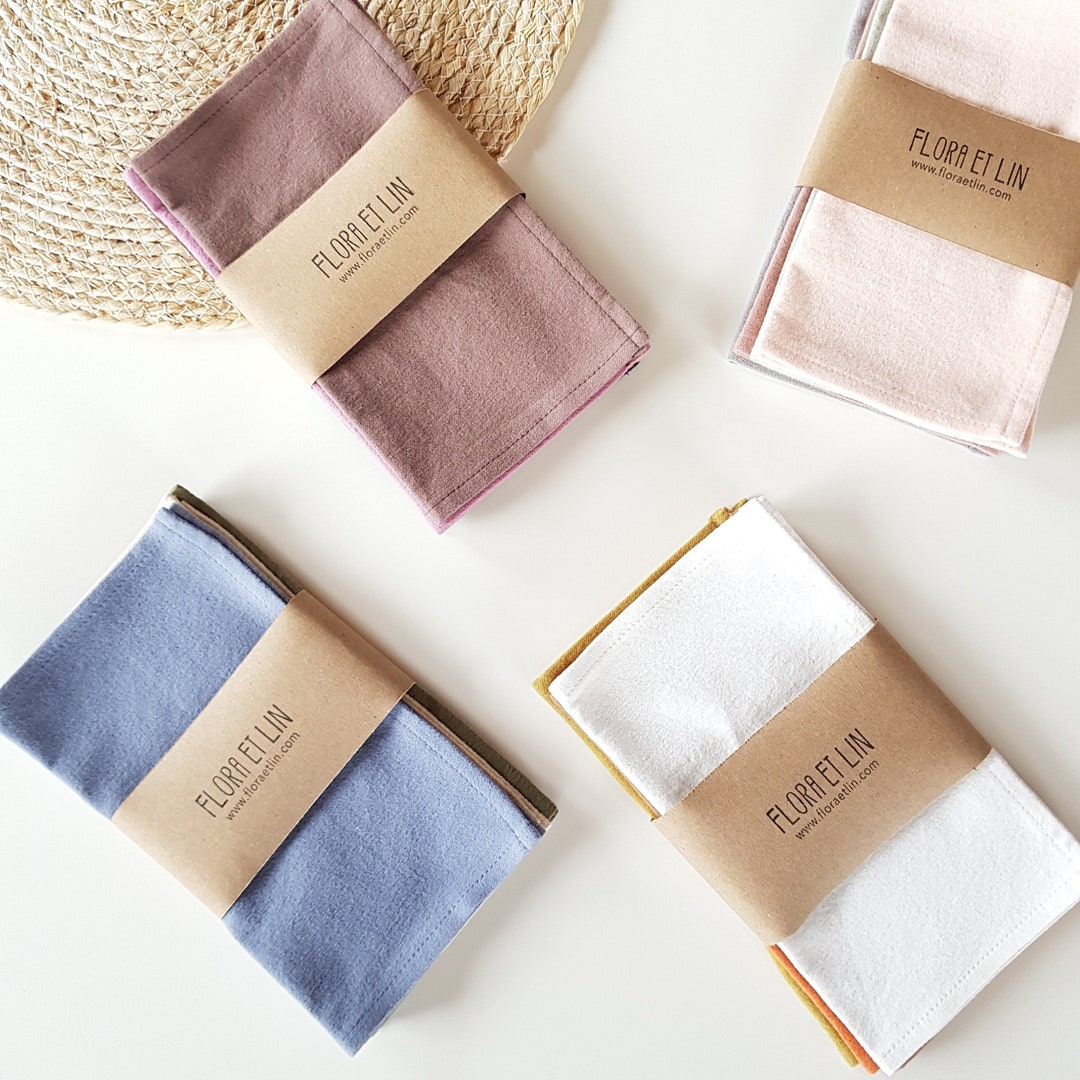 Organic Handkerchief. Zero Waste Tissues. 4 Cotton Hankies Set. Organic ...