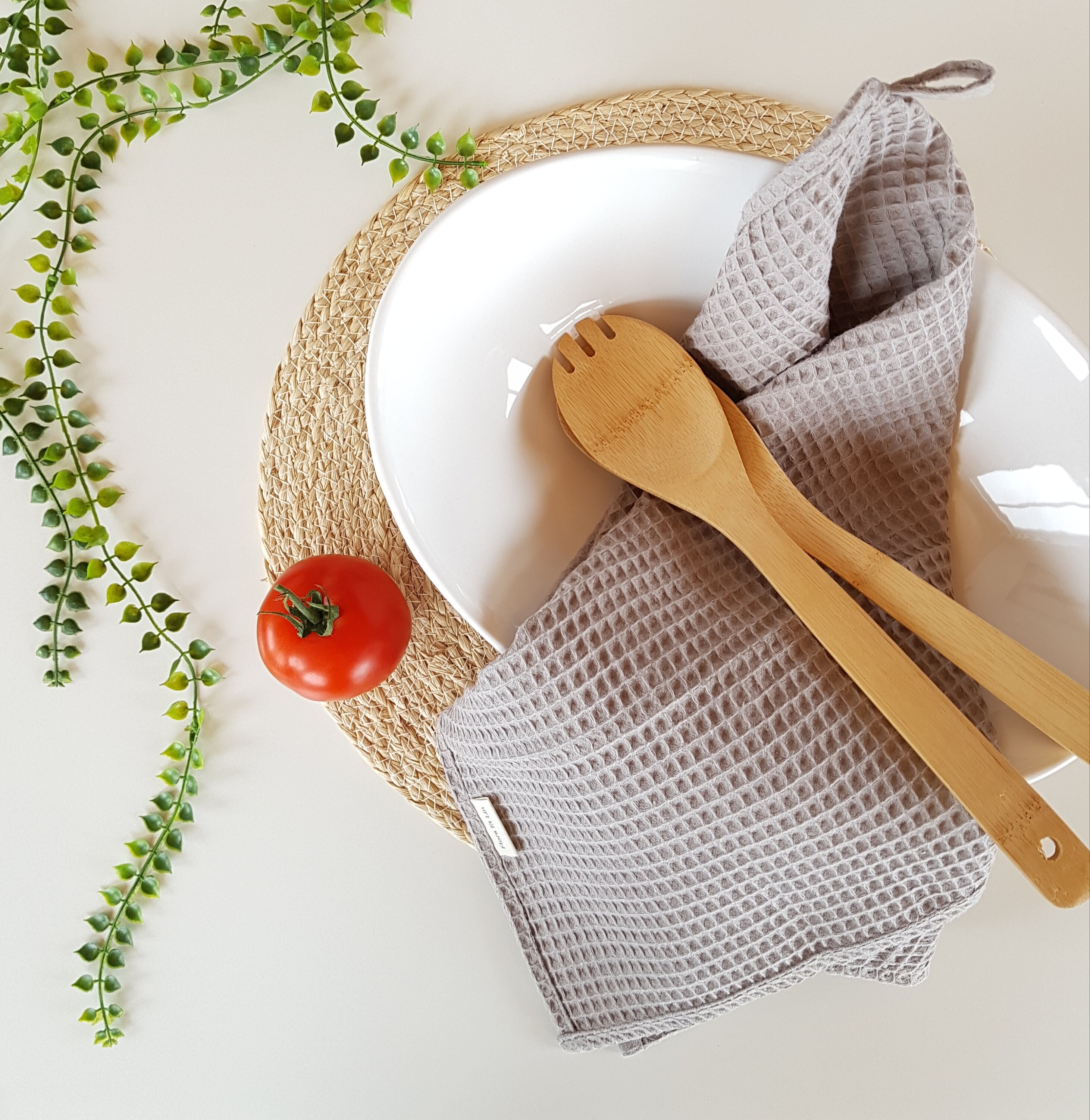 Waffle Cotton Towel. Handmade Waffle Tea Towel. Hanging Hand Towel ...