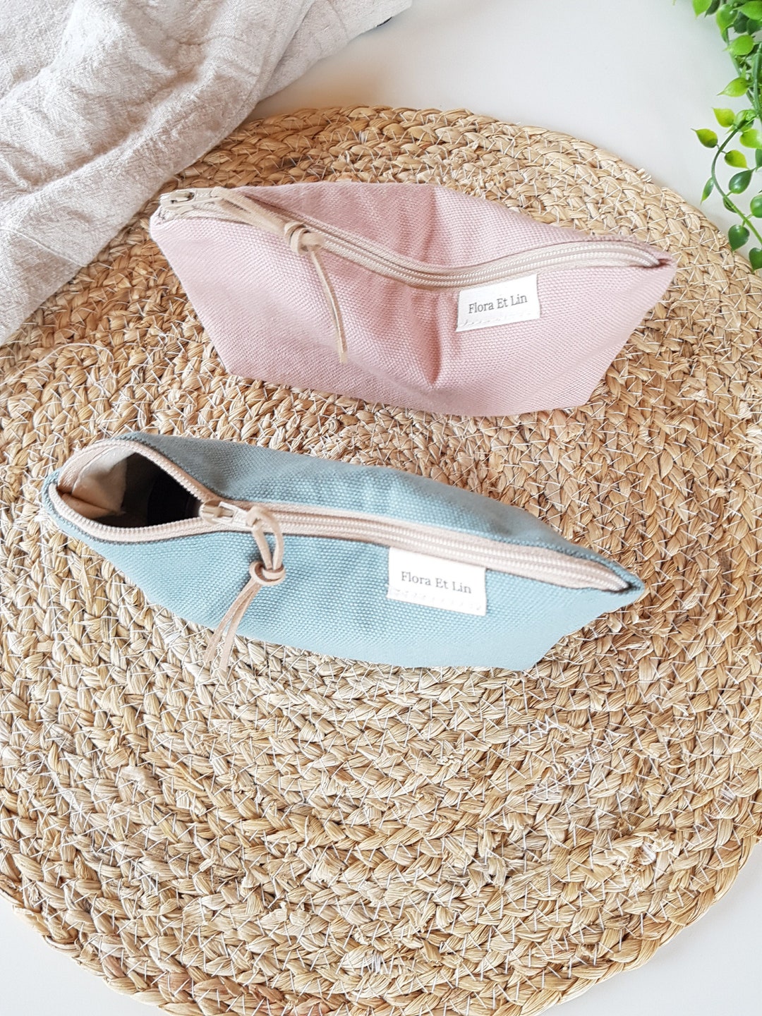 Handmade Small Canvas Bags. Small Wet Bags. Waterproof Lining Zipper ...