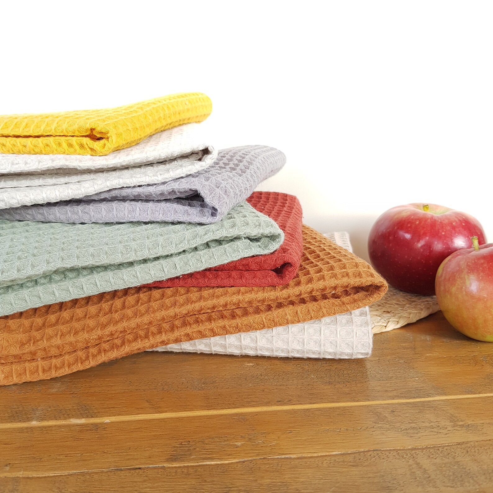Waffle Cotton Towel. Handmade Waffle Tea Towel. Hanging Hand Towel ...