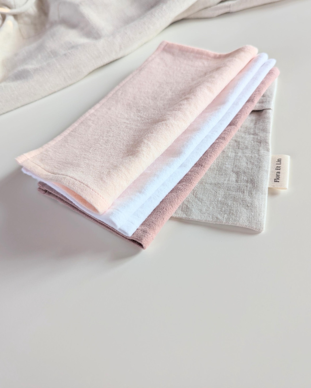 Organic Cotton Handkerchief. Zero Waste Tissues. 4 Hankies Set With ...