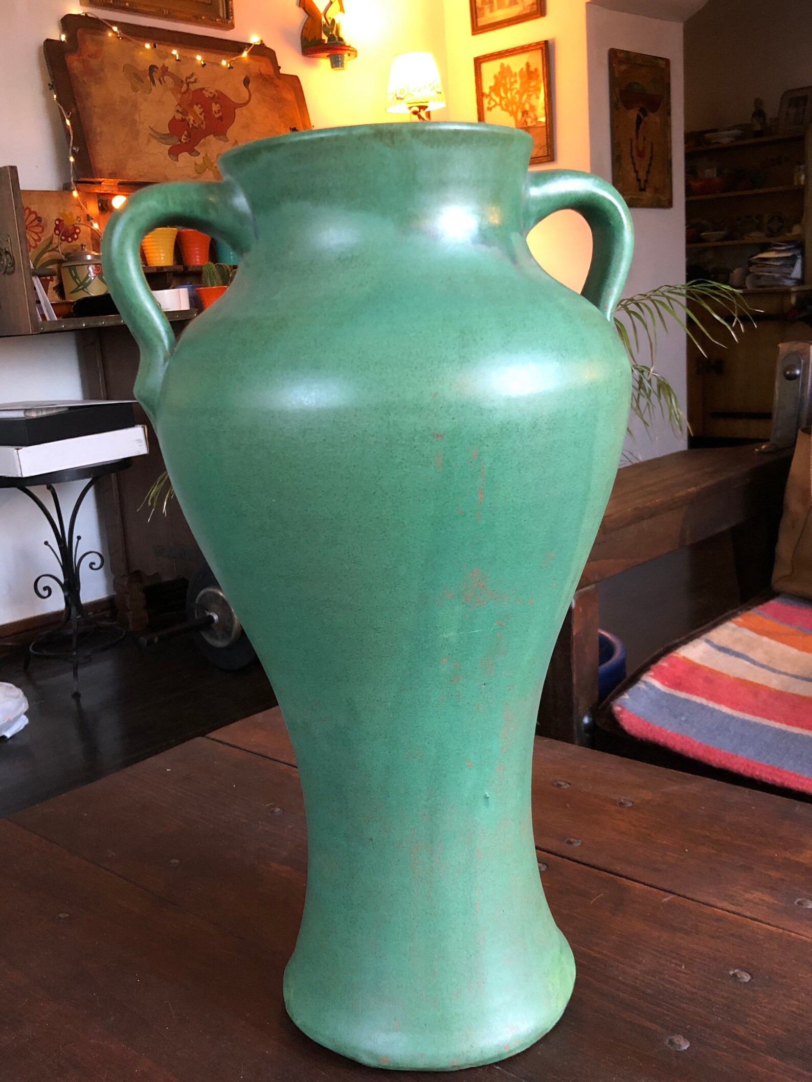 Early Bauer Rebekah Vase Matte Green Glaze - Etsy