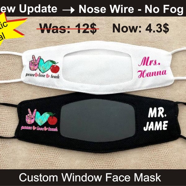 Transparent Face Mask for Teacher - Etsy