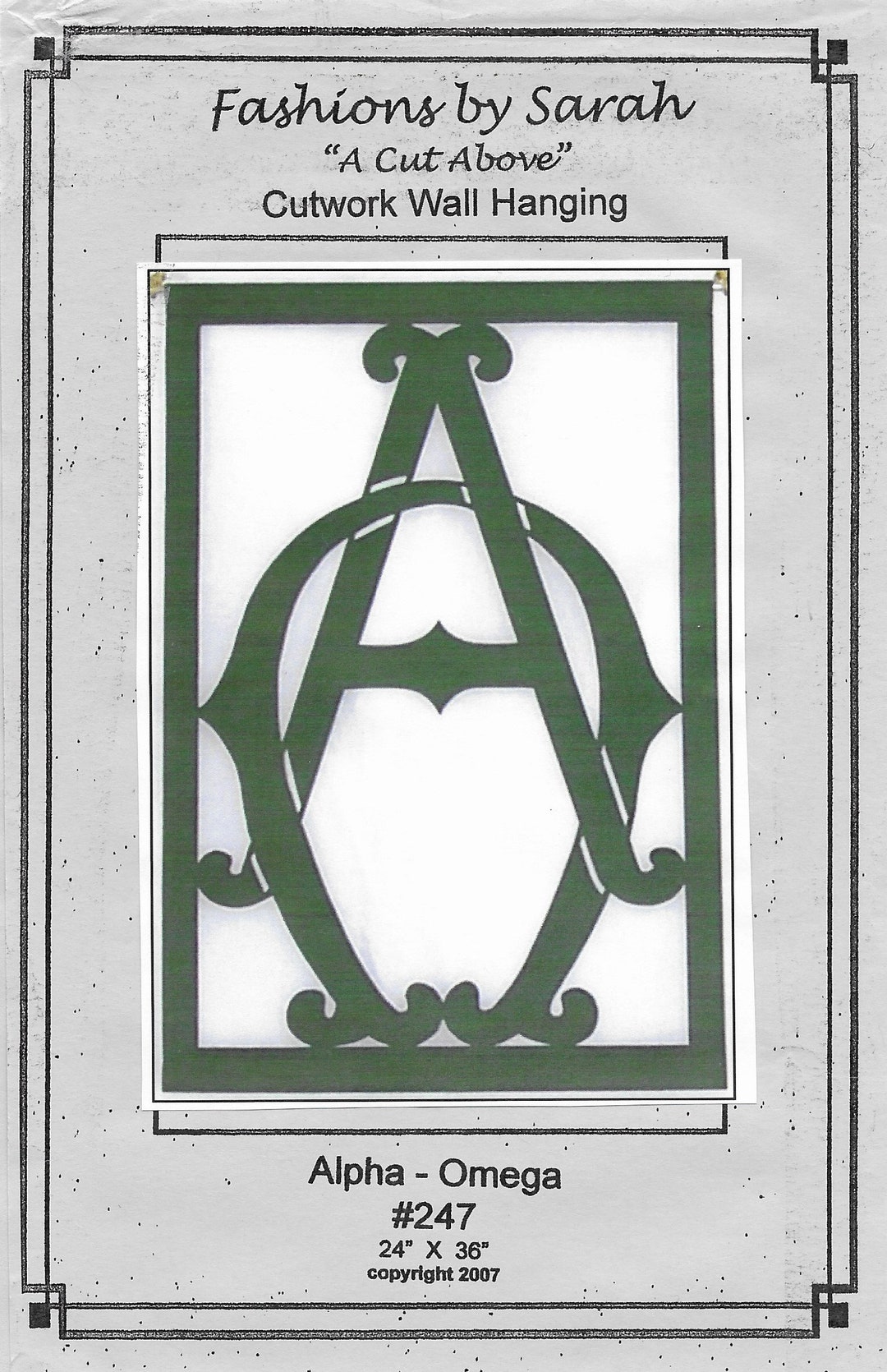 Alpha - Omega Cutwork Wall Hanging Pattern, the Beginning and the End ...