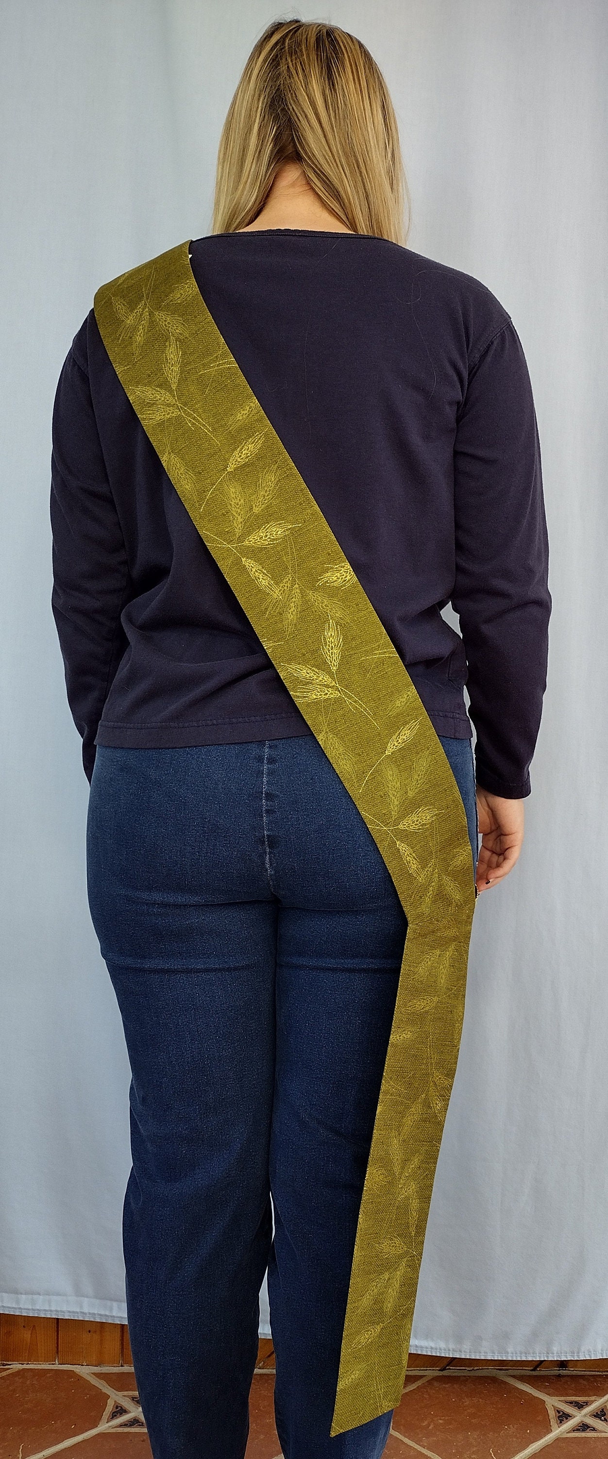 Deacon Clergy Stole, Shimmering Gold Wheat D89, on Olive Green ...