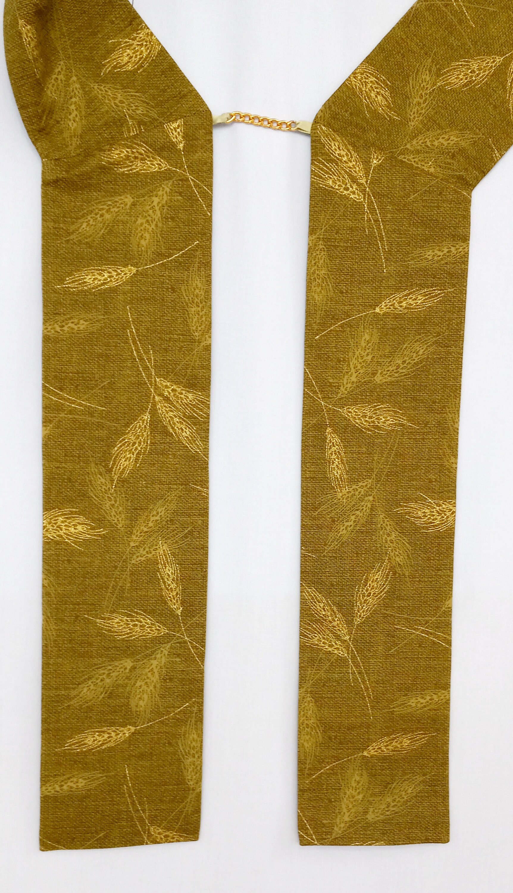 Deacon Clergy Stole, Shimmering Gold Wheat D89, on Olive Green ...