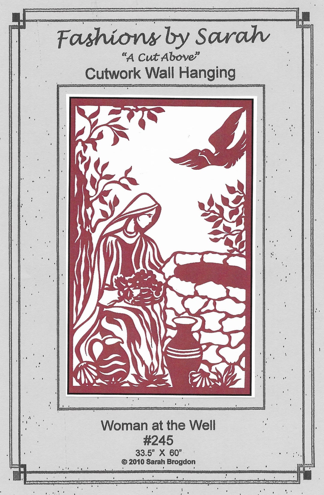 Woman at the Well Cutwork Wall Hanging Pattern, Paper Pattern for ...