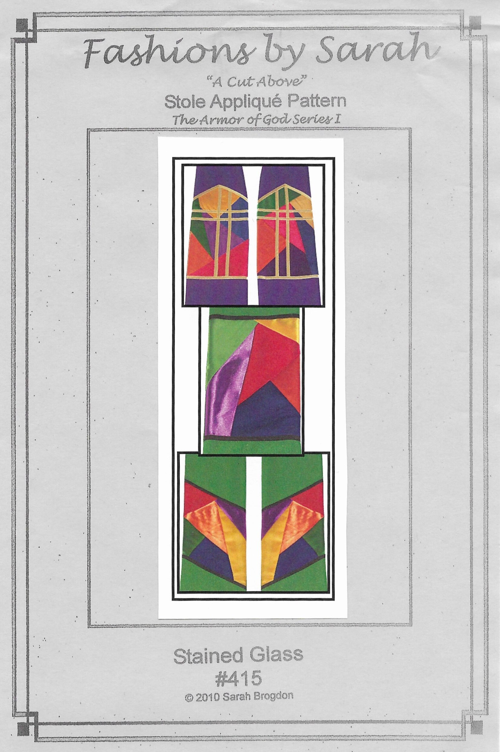 Stain Glass Applique Pattern, Stain Glass Celebration Pattern, Paper ...