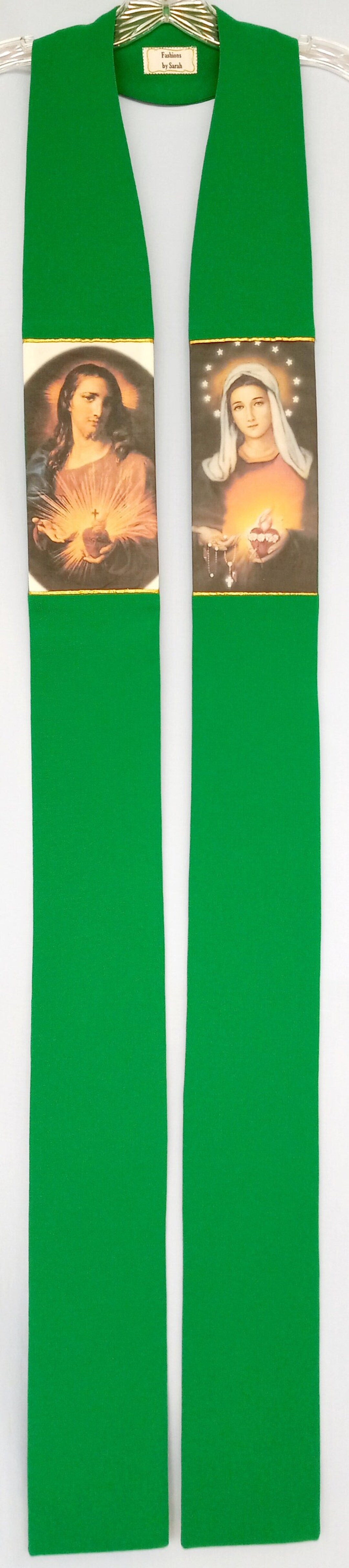 Sacred Heart Stole BB Pictures Christ Holding the Heart as Well as Mary ...