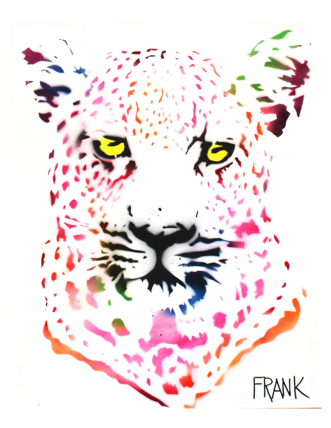 Hot Pink Snow Leopard Stencil Art - Etsy