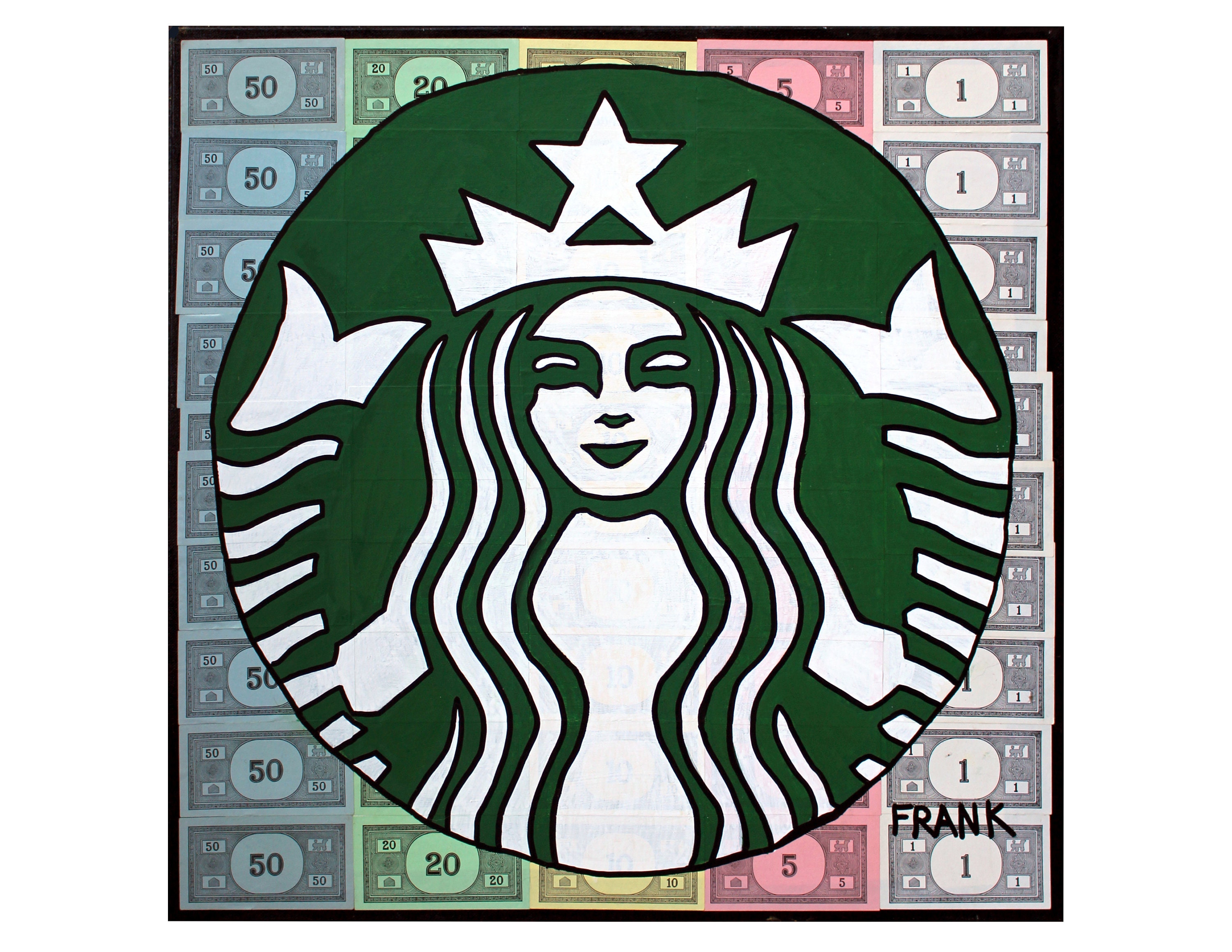 Starbucks the Siren Logo Over Monopoly Money - Etsy