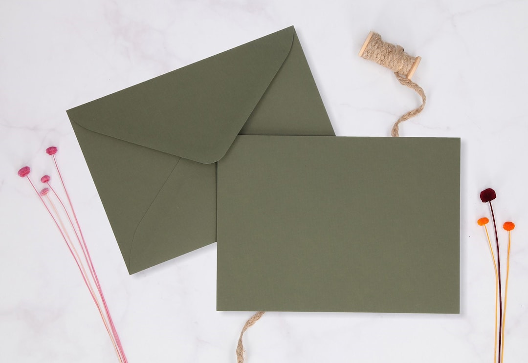 Olive Green Envelopes, C5, B6, DL, CD & C6 Sizes, Premium Paper, Paper ...