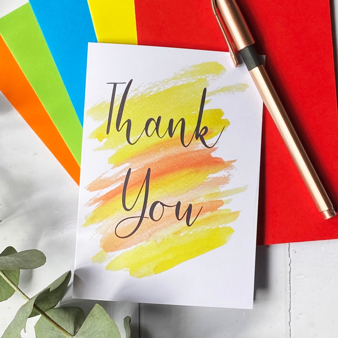 Thank You Card Thank You Greeting Card - Etsy