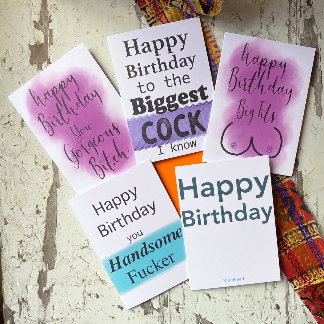 Pack of 5 Rude birthday cards - 5 adult birthday cards - male and ...