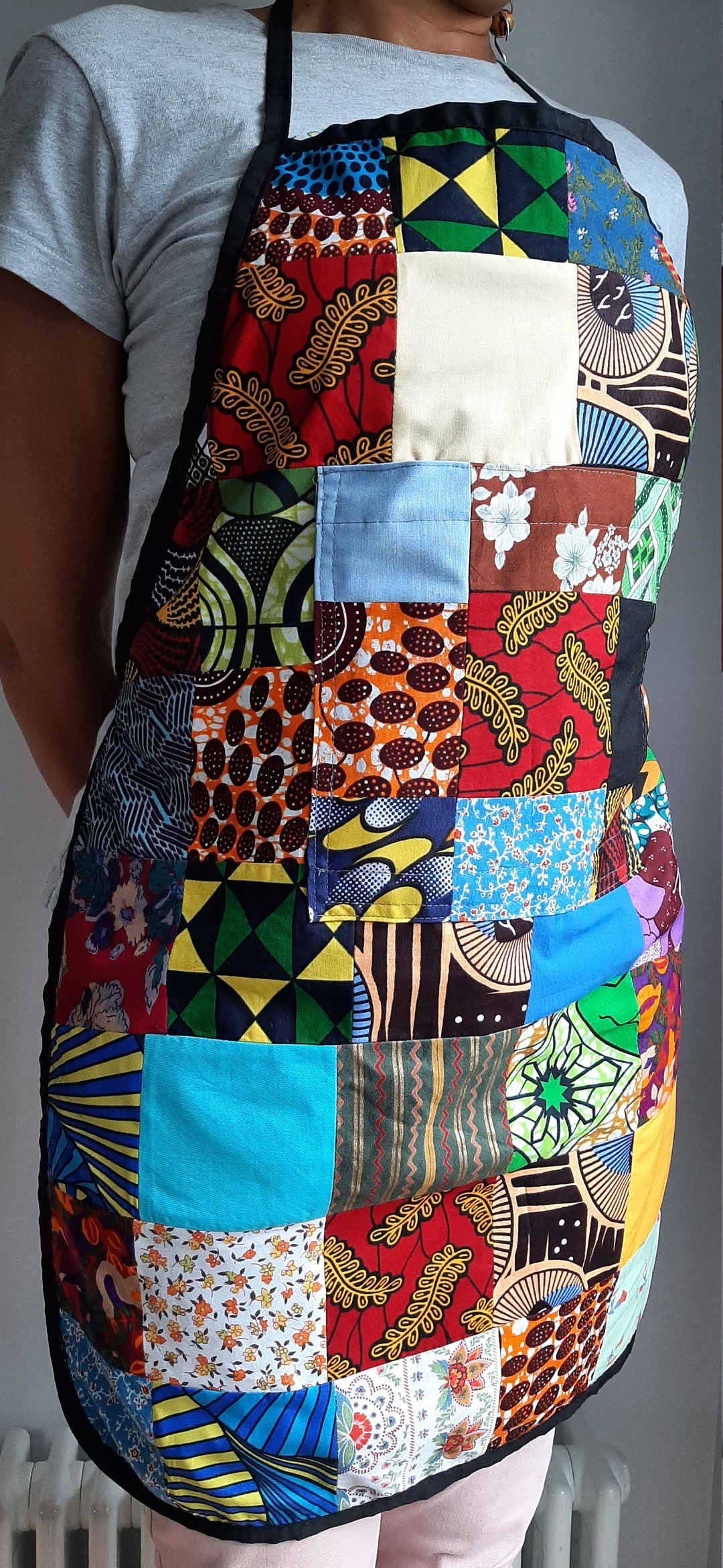 African Print Apron, Ankara Apron, Kitchen Apron, Patchwork Apron ...