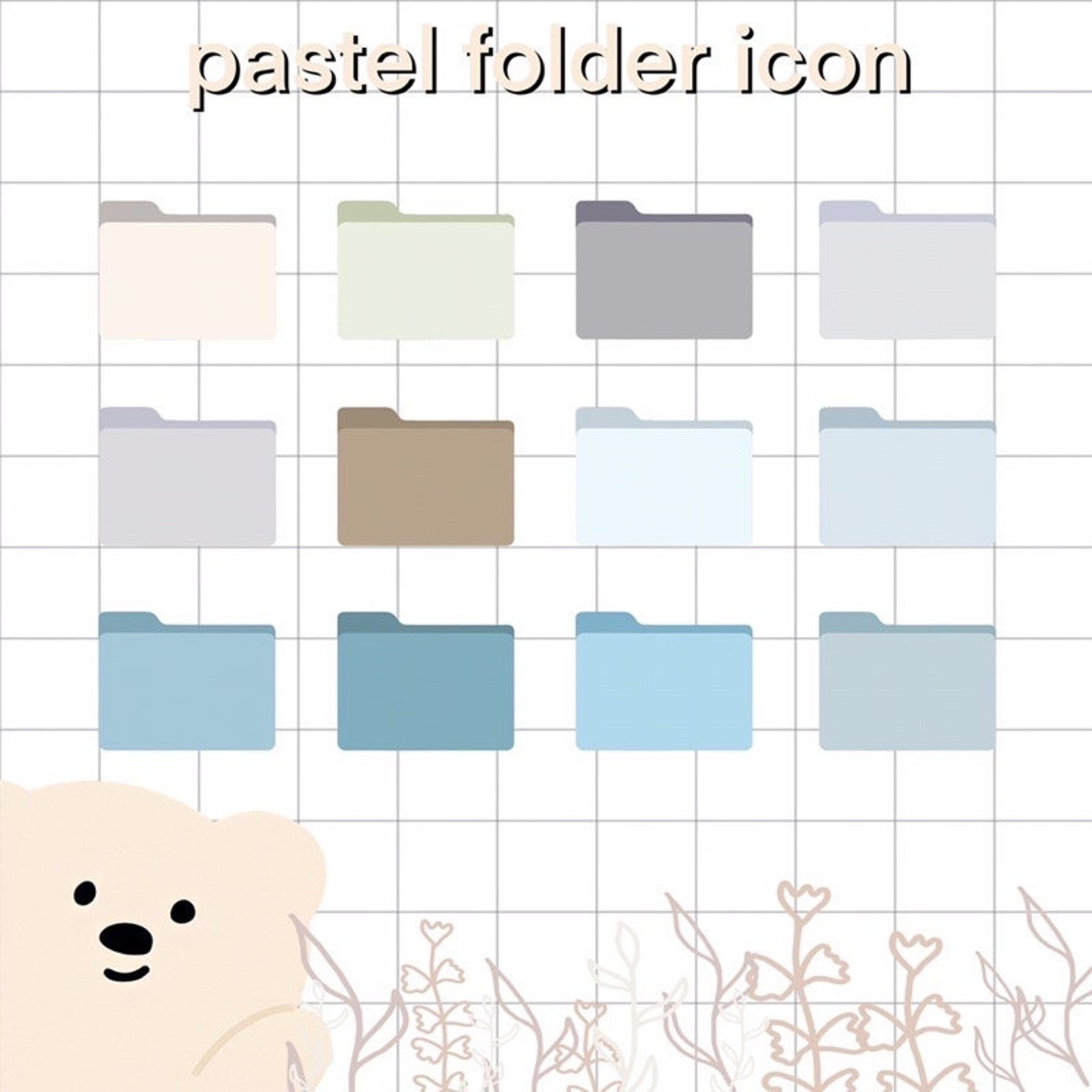 Pastel Folder Icons Digital Download - Etsy
