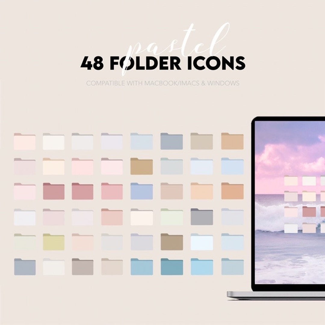 Pastel Folder Icons Digital Download - Etsy