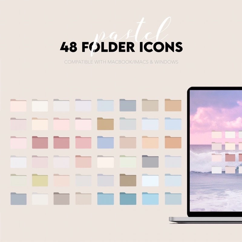 Pastel Folder Icons Digital Download - Etsy