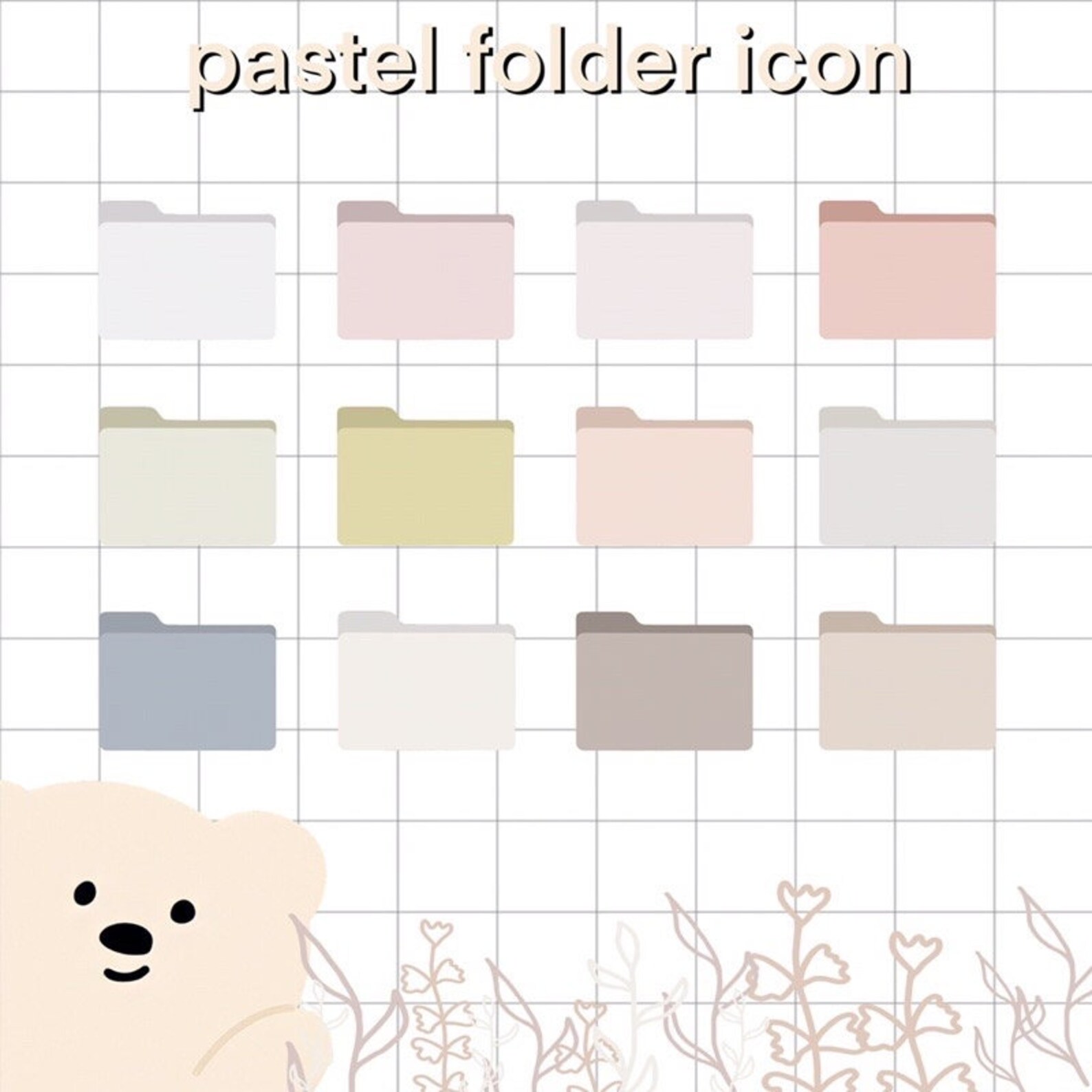 Pastel Folder Icons Digital Download - Etsy