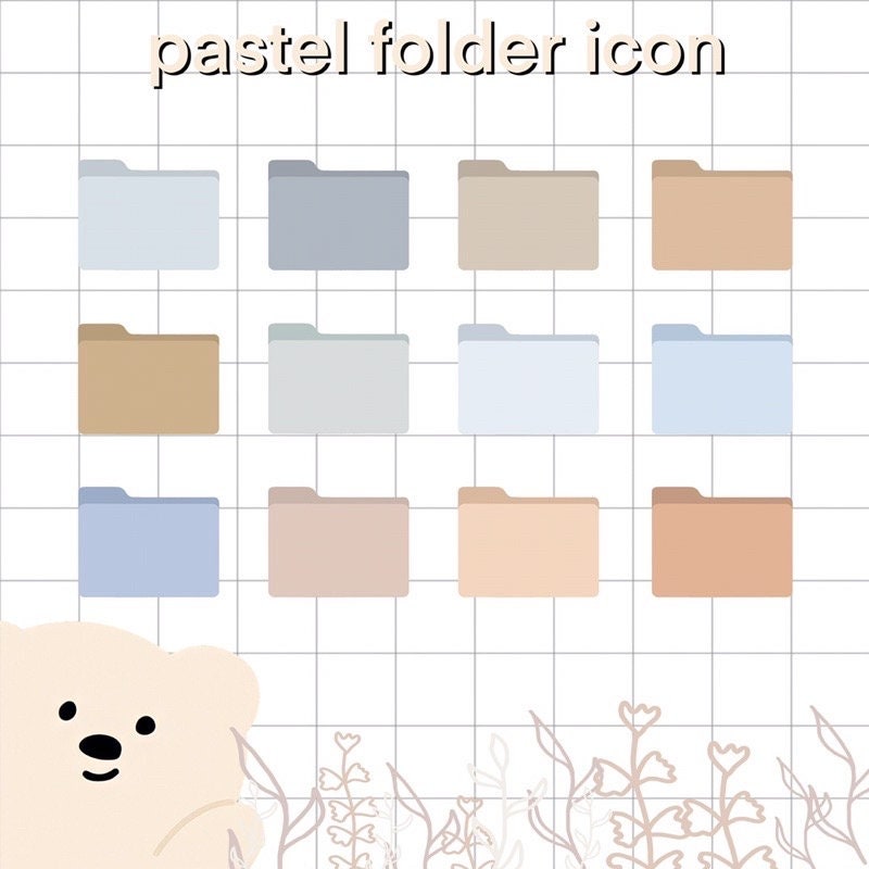 Pastel Folder Icons Digital Download - Etsy