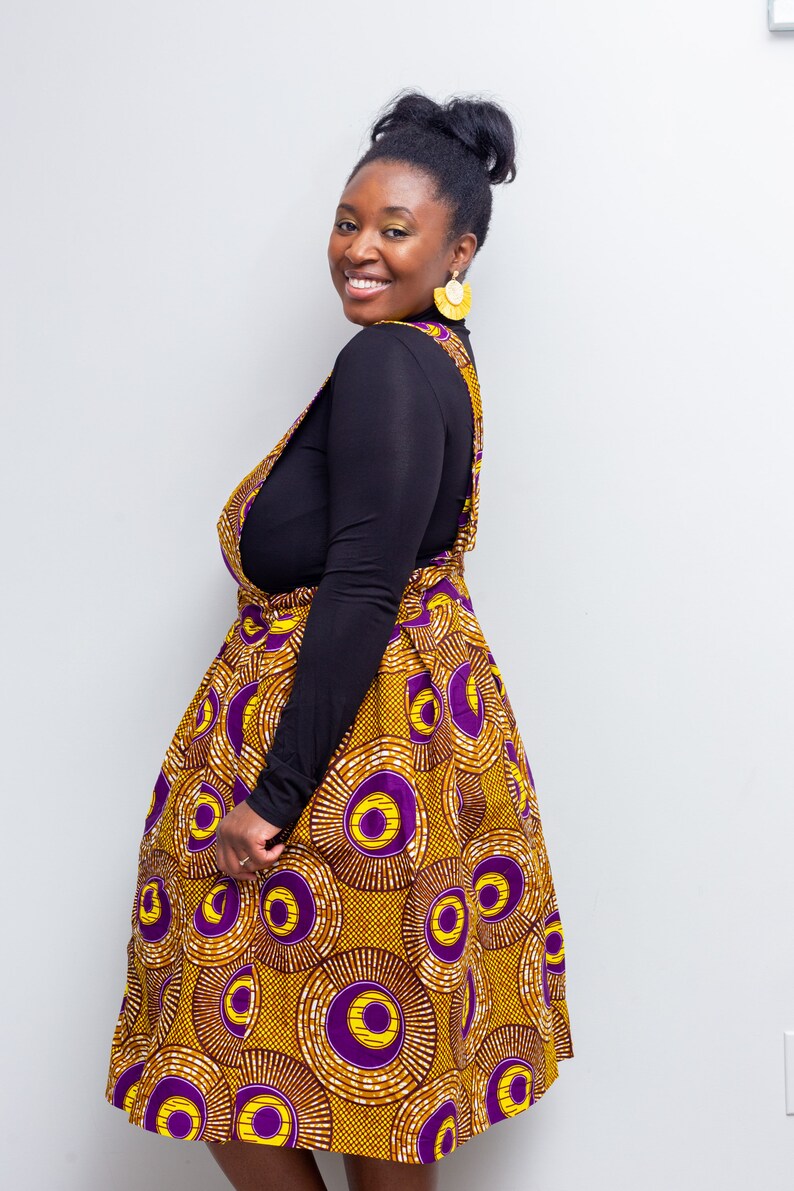 Ankara Pinafore Dress Plus Size Inclusive Ankara Dress - Etsy