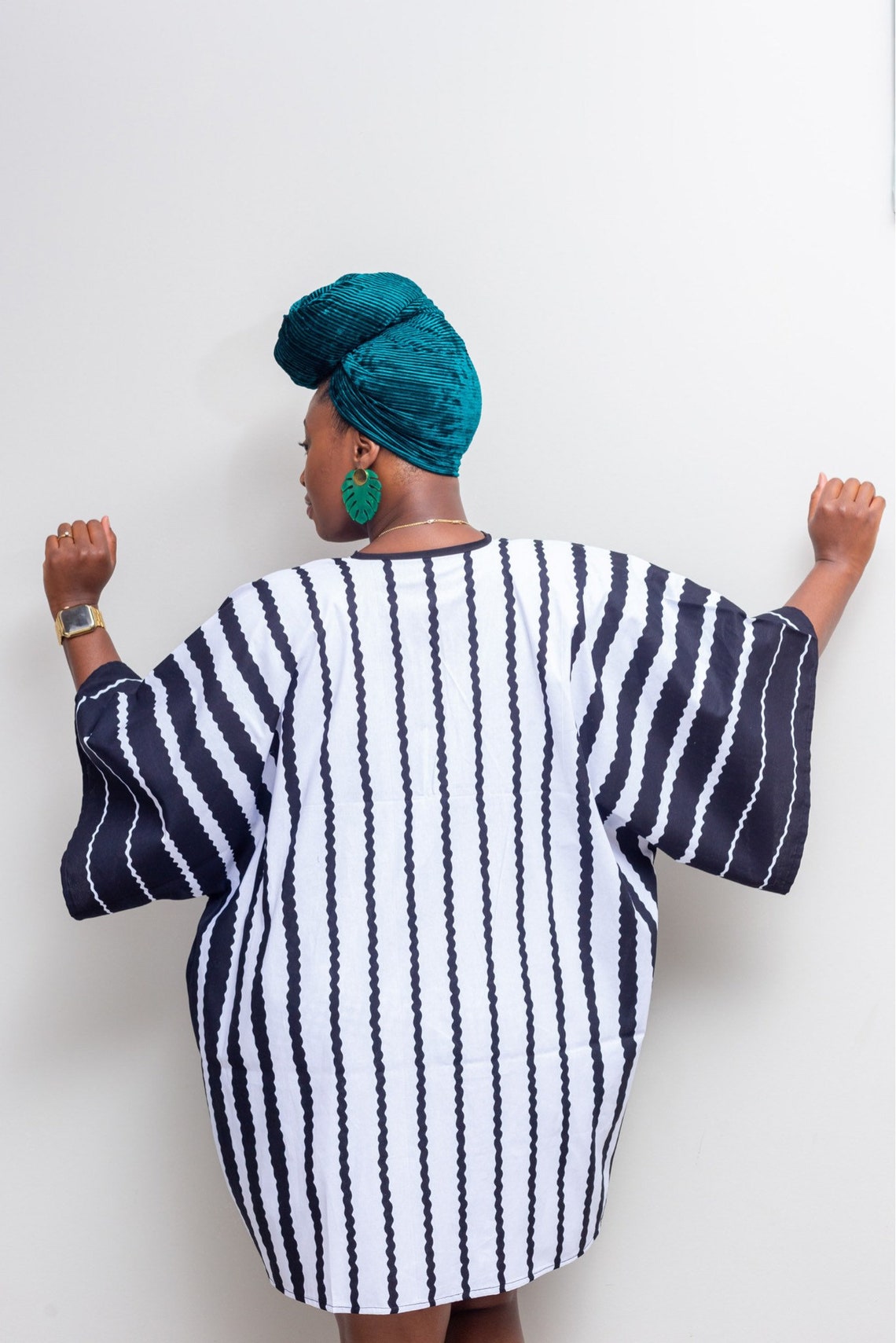 Black and White Oversize African Print Kimono Cover up ||ankara Kimono ...