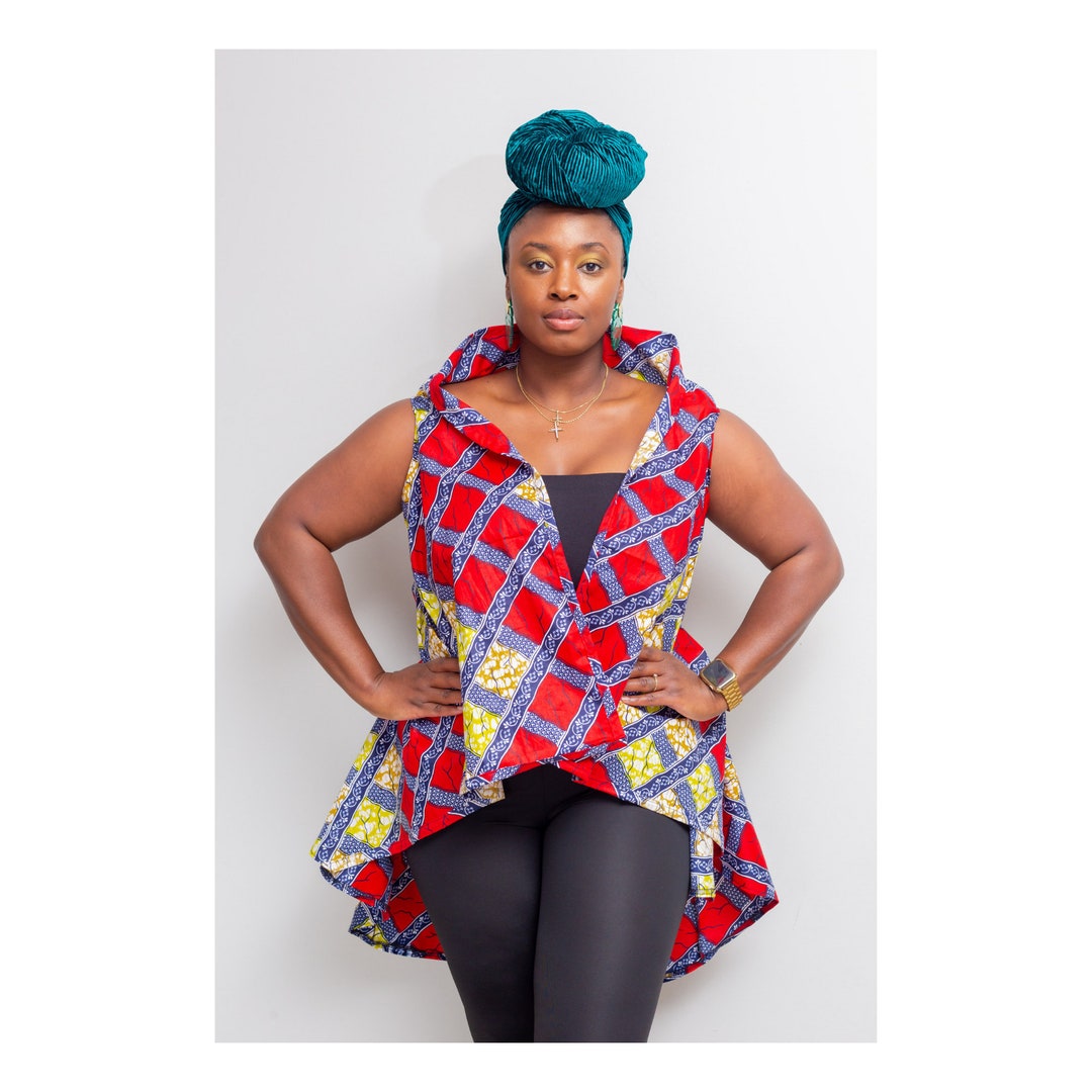 Sleeveless Ankara Kimono - Akua Design - Etsy
