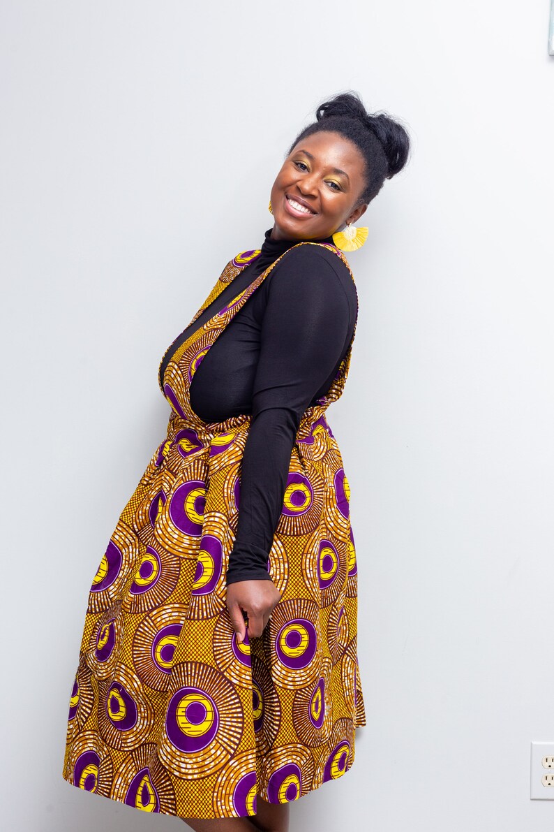 Ankara Pinafore Dress Plus Size Inclusive Ankara Dress - Etsy