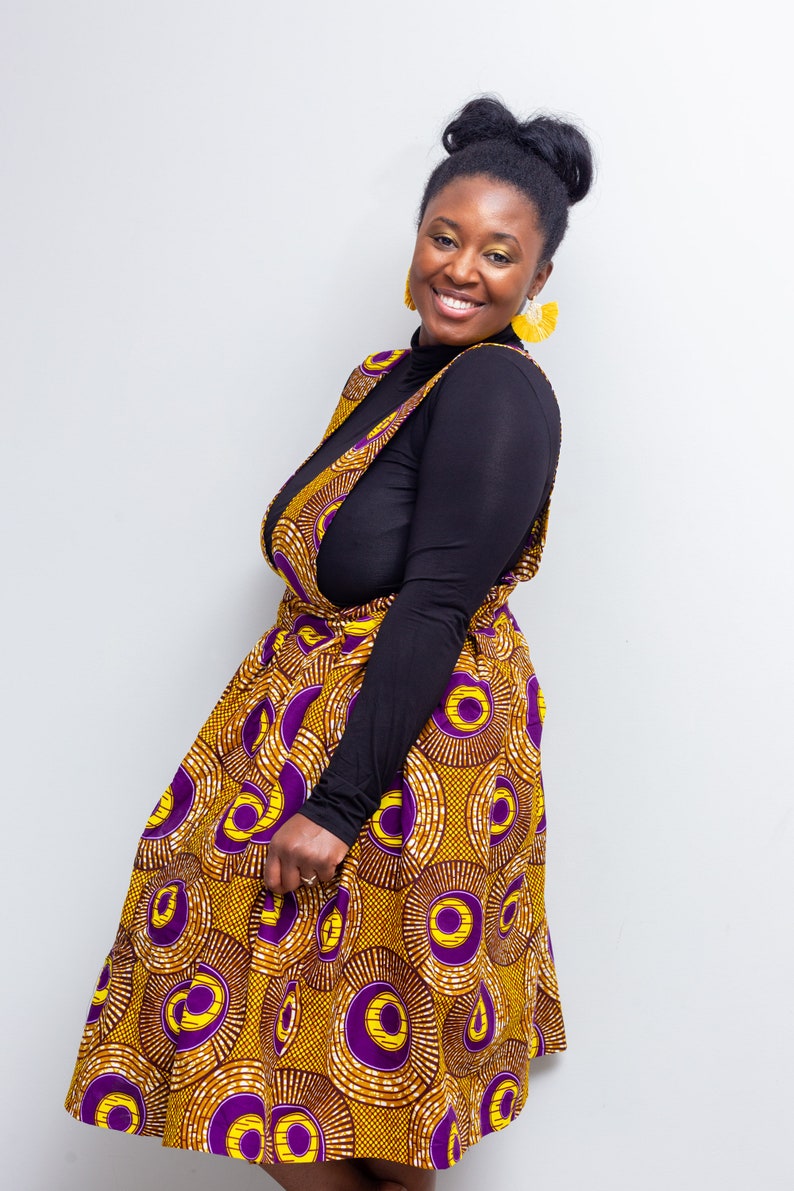 Ankara Pinafore Dress Plus Size Inclusive Ankara Dress - Etsy