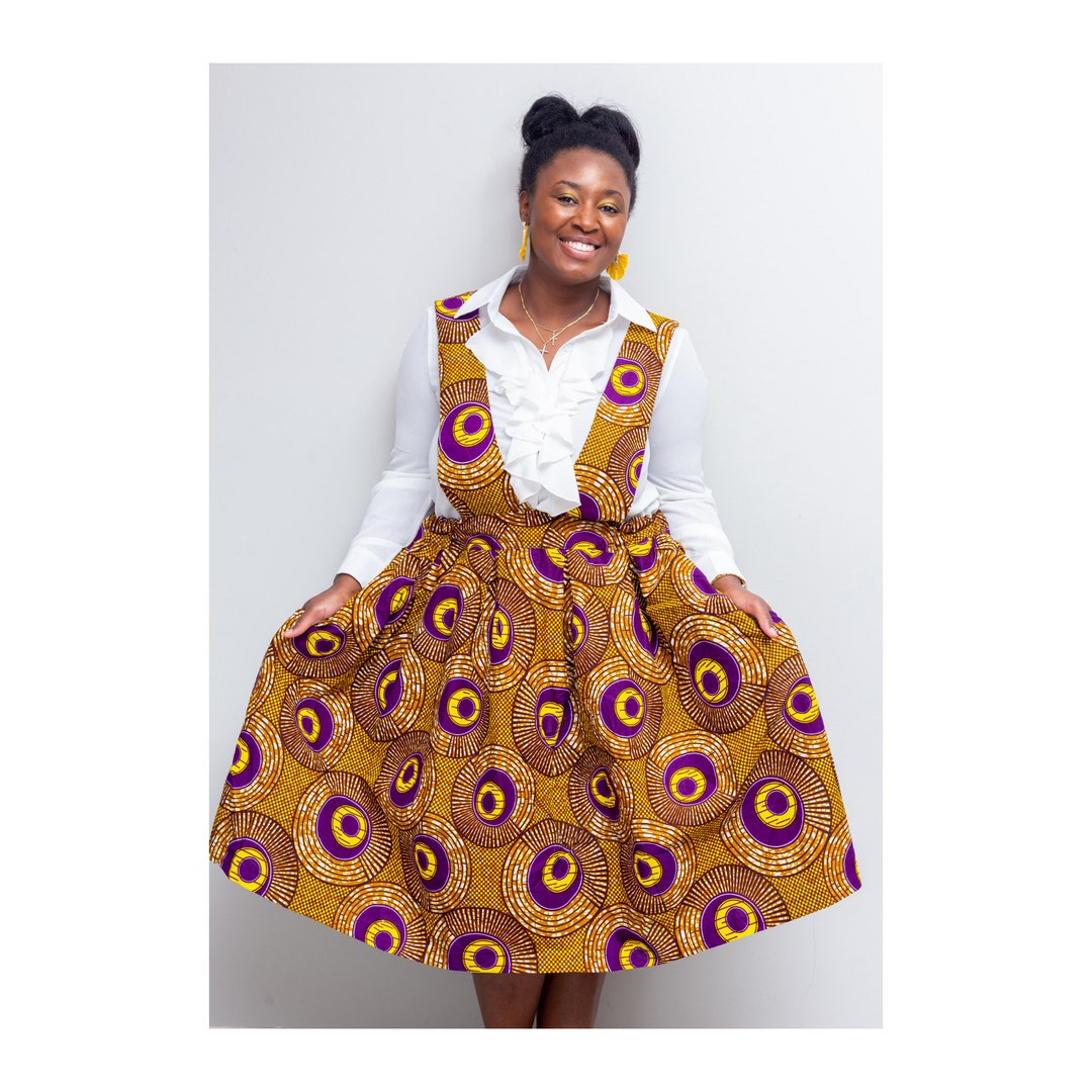 Ankara Pinafore Dress || Plus Size Inclusive Ankara Dress - Aba Design ...