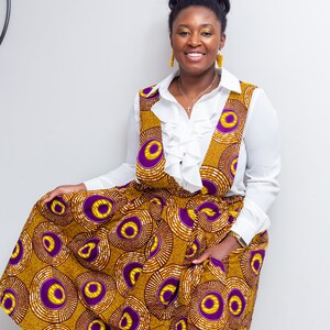 Ankara Pinafore Dress || Plus Size Inclusive Ankara Dress - Aba Design ...