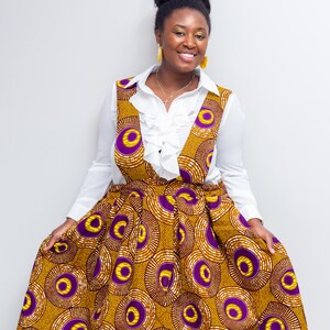 Ankara Pinafore Dress || Plus Size Inclusive Ankara Dress - Aba Design ...