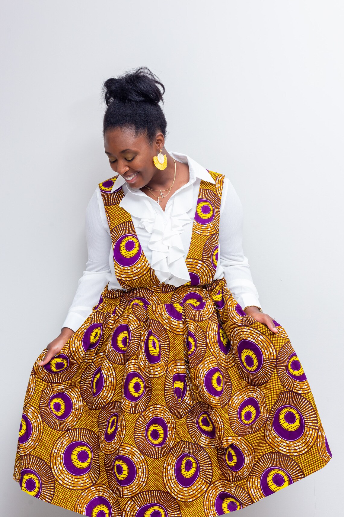 Ankara Pinafore Dress || Plus Size Inclusive Ankara Dress - Aba Design ...