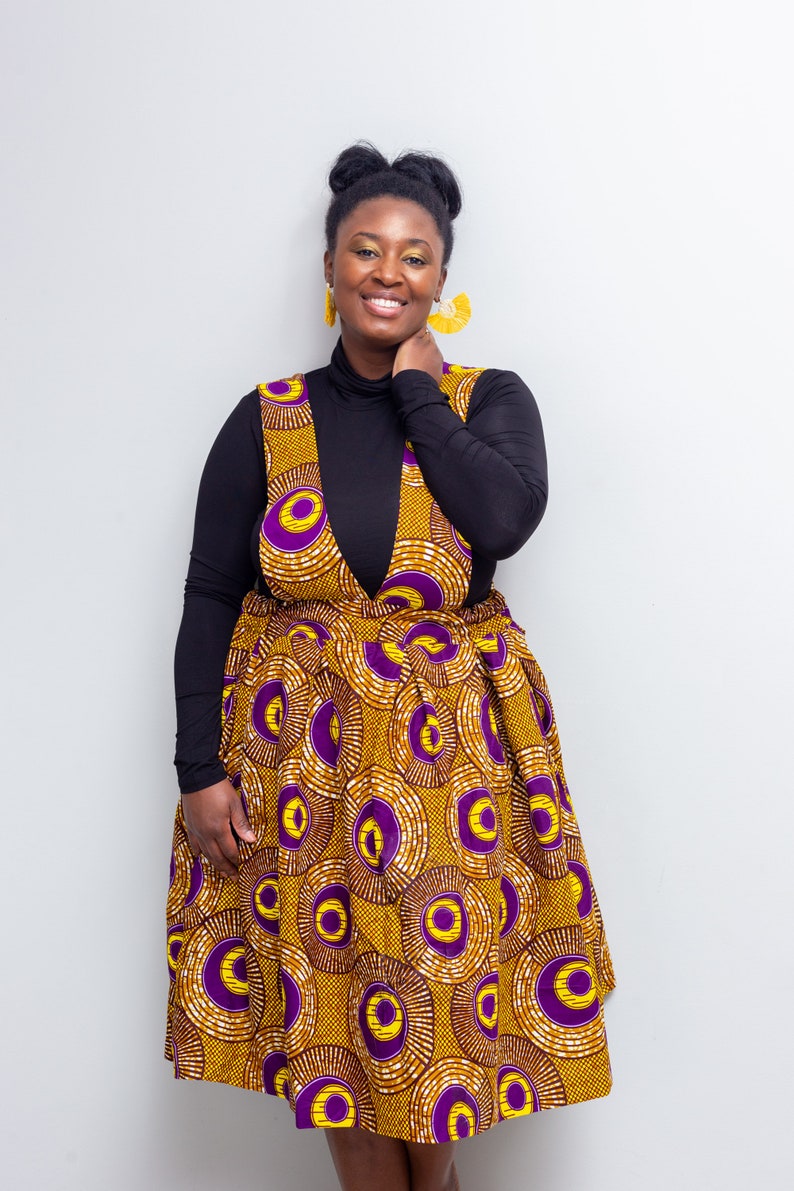 Ankara Pinafore Dress Plus Size Inclusive Ankara Dress - Etsy