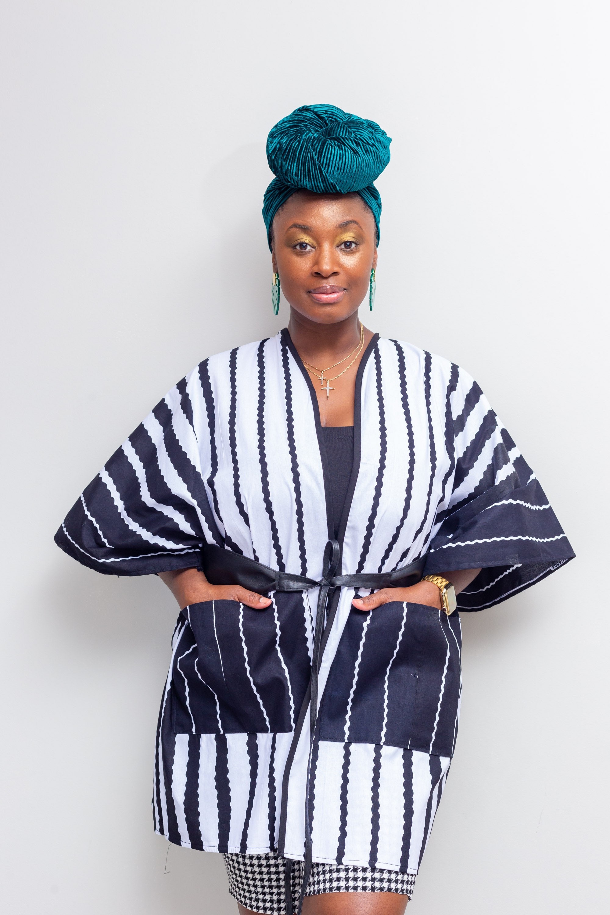 Black and White Oversize African Print Kimono Cover up ||ankara Kimono ...