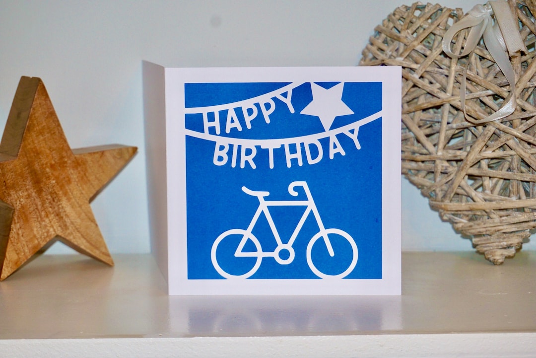 Happy Birthday Bike Card Cycling Card Riding Bike Card - Etsy