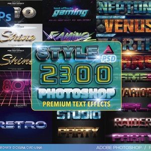 2300+ Premium Photoshop Texts & Styles Effects, Editable, Works in Any ...
