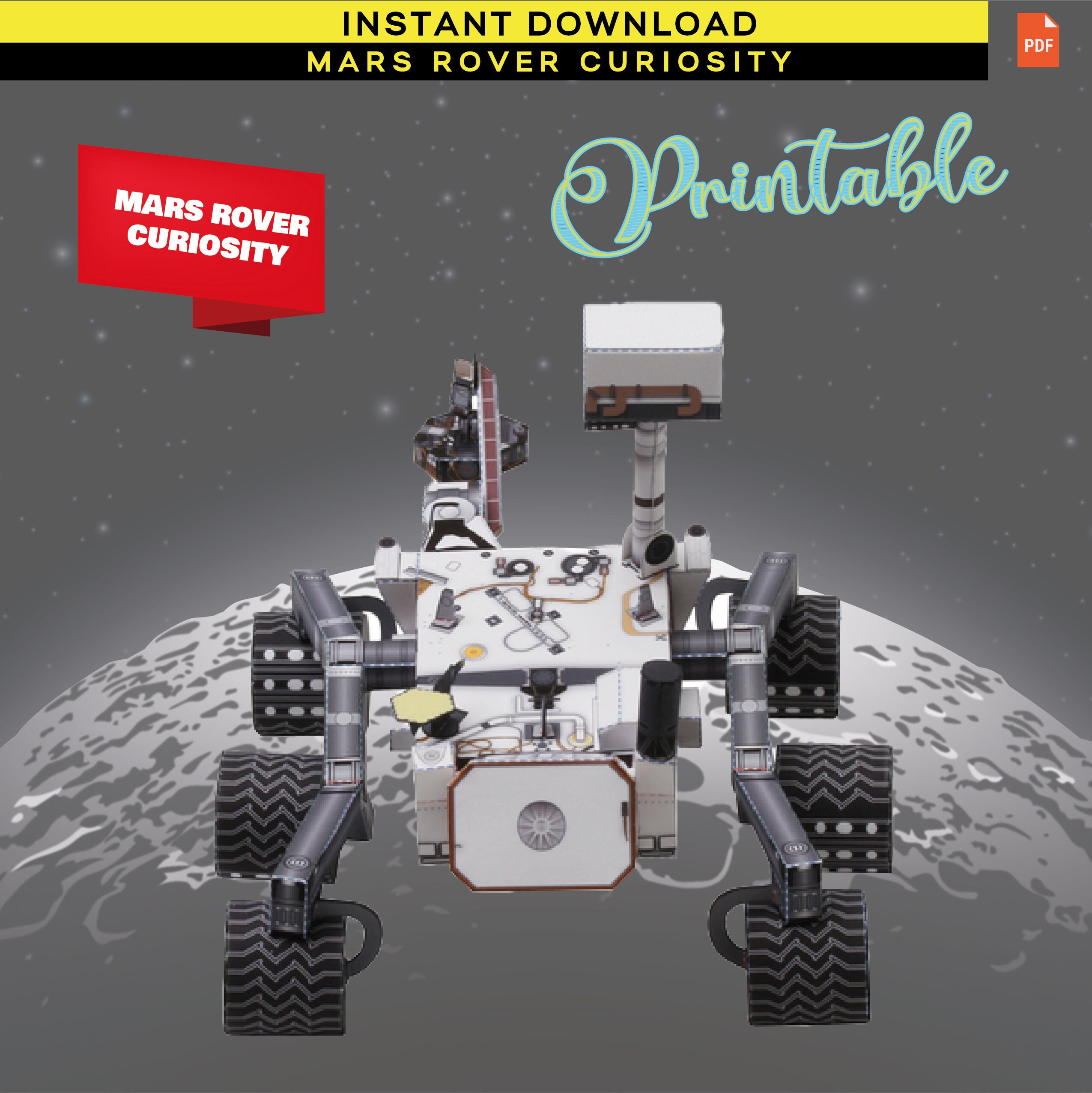 Mars Rover Curiosity, Make a PDF File to Print at Home, Papercraft 3D ...