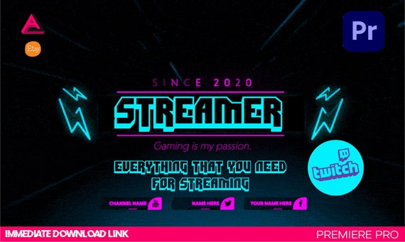 Stream Twitch Gaming Pack Premiere Pro Template everything | Etsy