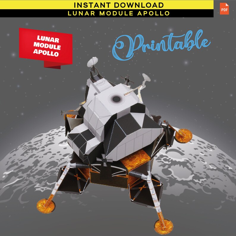 Moon Module Apollo Make Space Figure Paper Papercraft 3D | Etsy