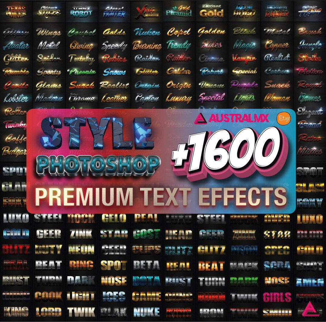 1600+ Premium Photoshop Texts & Styles Effects, Editable, Works in Any ...