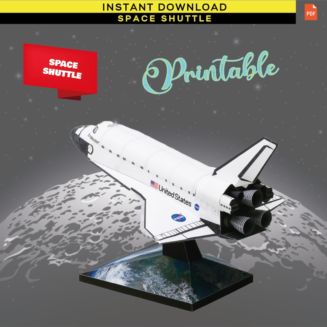 Space Shuttle, Make Figure Space Paper, to Make a PDF File to Print at ...