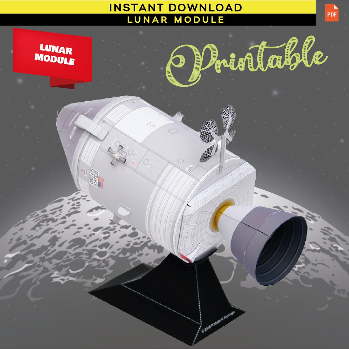 Apollo Program Command Module, Make Space Paper, Papercraft 3D Template ...