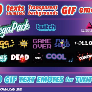 80 Animated Gif Texts in Mega Package Designed for Emotes Twitch or ...