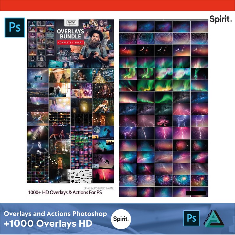 1000+ Premium Photoshop HD Overlays and Actions - Etsy