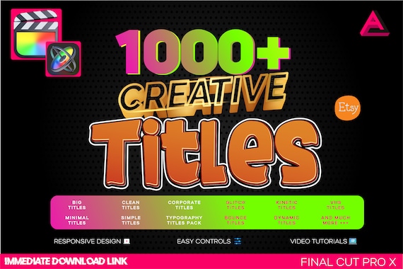 More Than a 1000 Creative and Animated Titles to Edit in | Etsy