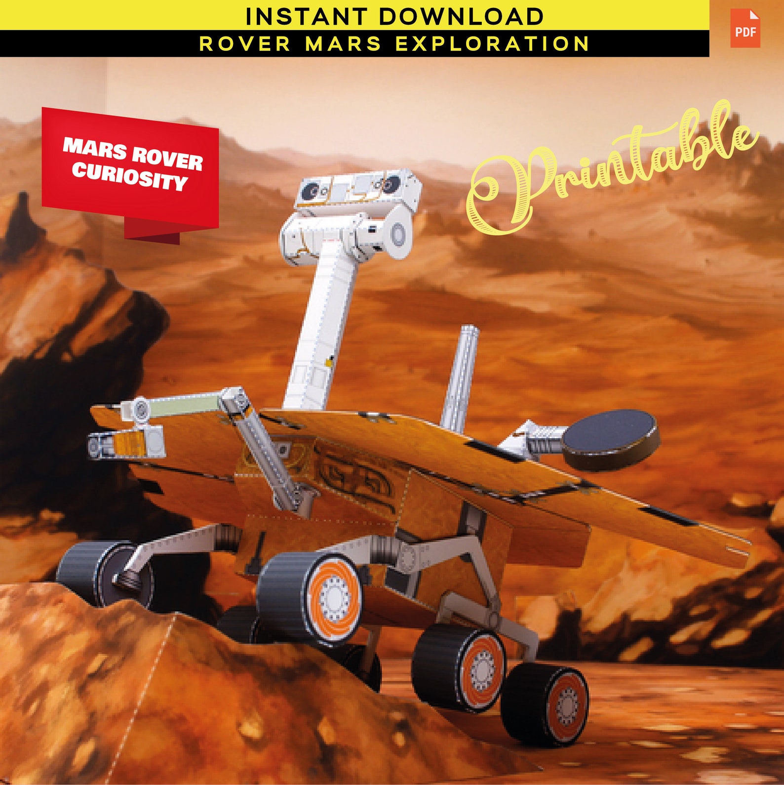 Opportunity, Mars Exploration Rover, Papercraft 3D Template Printable ...