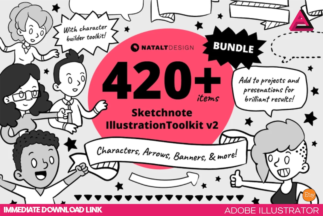 240+ Illustration Sketchnote Vector Toolkit, Editable and Compatible ...